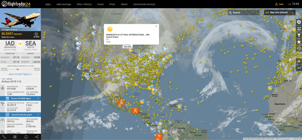 Flightradar24 — 100% Online Flugzeugverfolgung in Echtzeit
